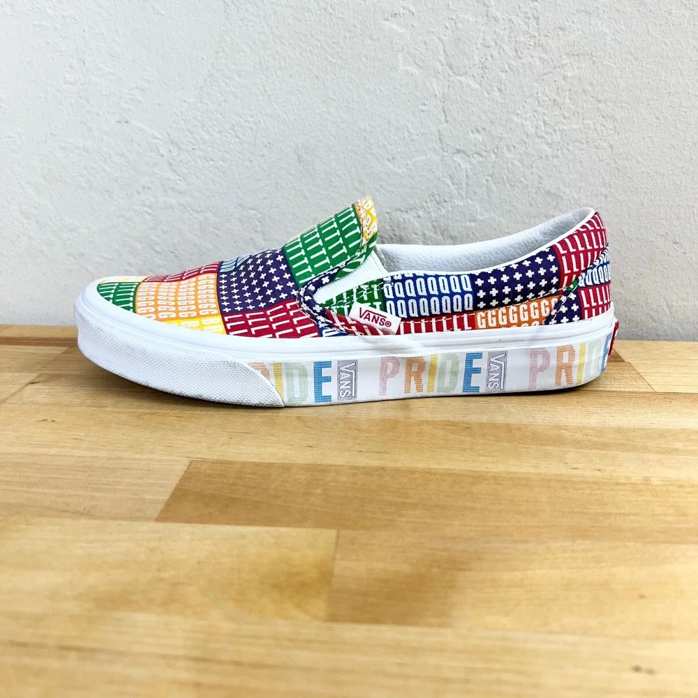 Vans | Shoes | Vans Classic Slipon Pride Rainbow Patchwork Lgbtq ...